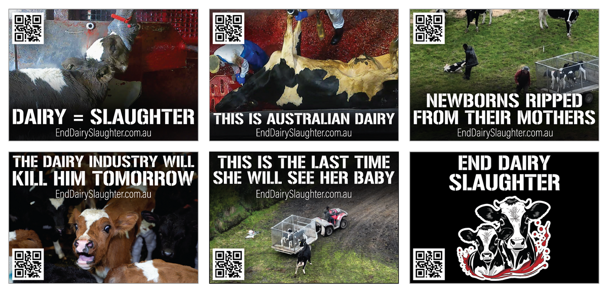 End Dairy Slaughter stickers (large) – Farm Transparency Project